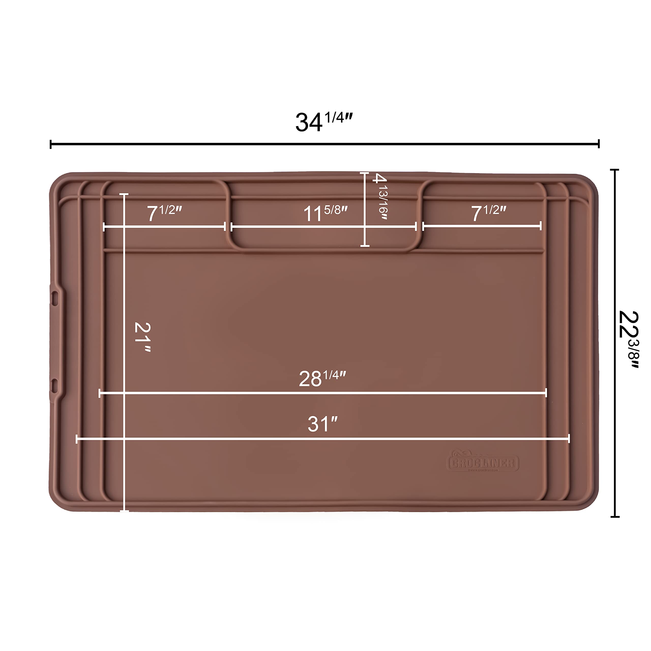 Croc Liner Under Sink Mat Waterproof Cabinet Liner for Kitchen and Bathroom Cabinets, Utility Mat (Cool Gray)