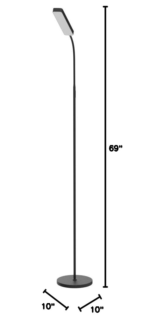 Wio-Mio Led Floor Lamp with 4 Color Temperature and Stepless Dimmer, Remote and Touch Control Floor Lamp, Adjustable Gooseneck Standing Lamp for Living Room