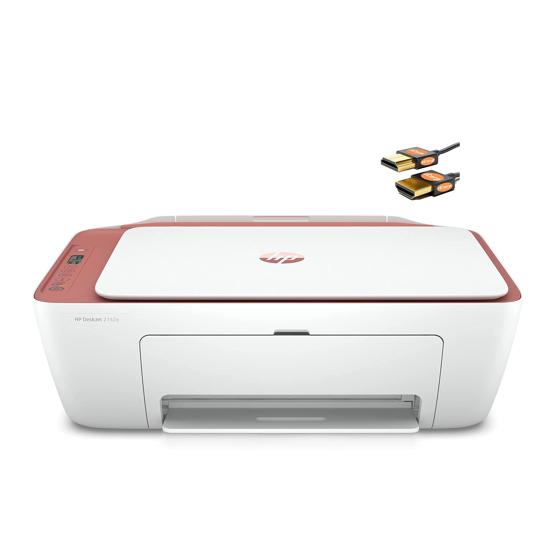 HP DeskJet 2700 Series Wireless Inkjet Color All-in-One Printer - Print Copy Scan Fax - Mobile Printing - WiFi USB Connectivity - Up to 7 ISO PPM - Up to 4800 x 1200 DPI - Cinnamon (Renewed)