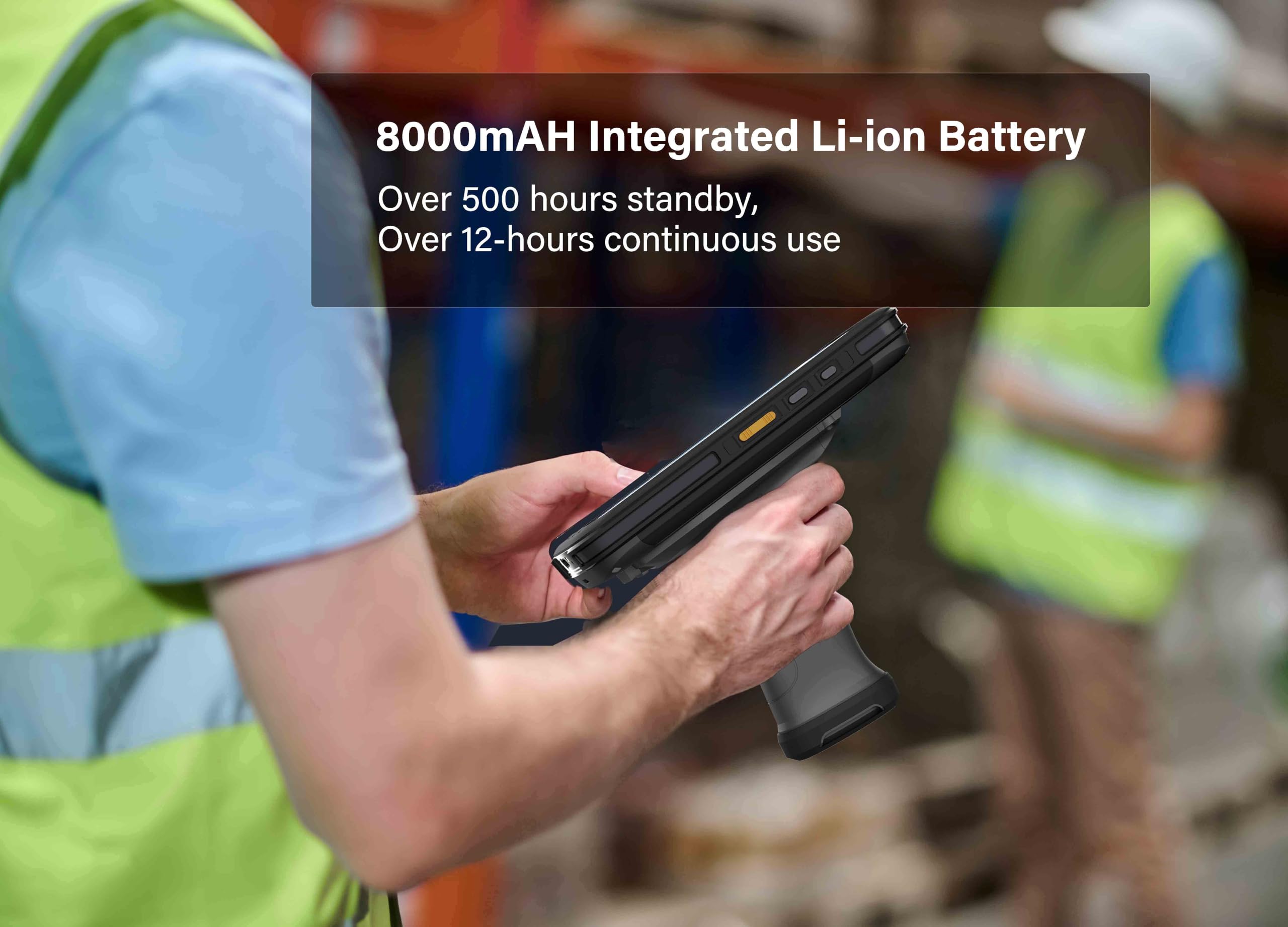 Android Handheld Data Terminal Mobile Computer with 1D & 2D PDF417 Barcode Scanner 3G 4G WiFi BT GPS, Ergonomic Pistol Grip for Warehouse Inventory