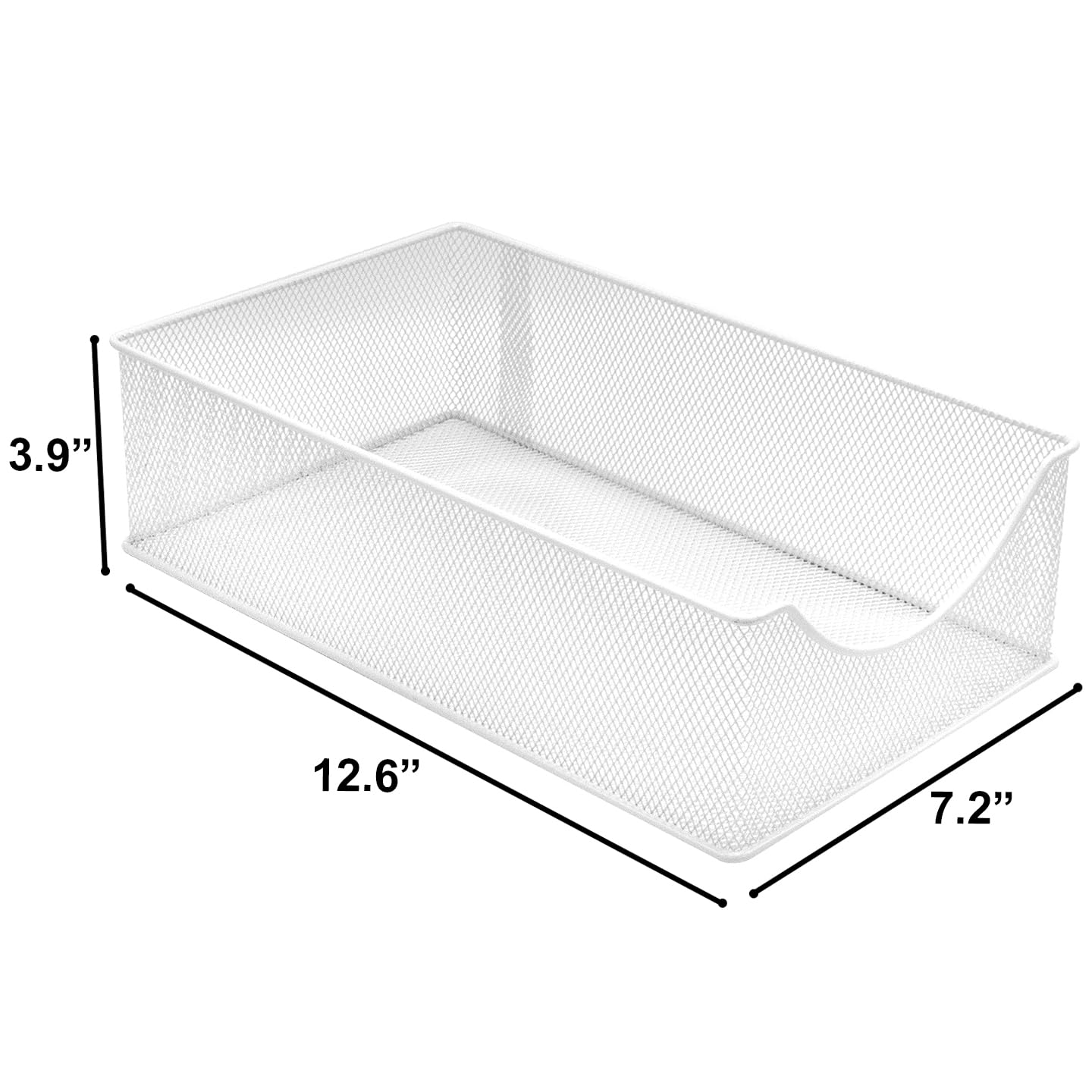 Sorbus 2 Tier Under the Sink Organizer Baskets with Mesh Sliding Drawers —Ideal for Cabinet, Countertop, Pantry, and Desktop, for Bathroom, Kitchen, Office, etc.—Made of Steel (White)