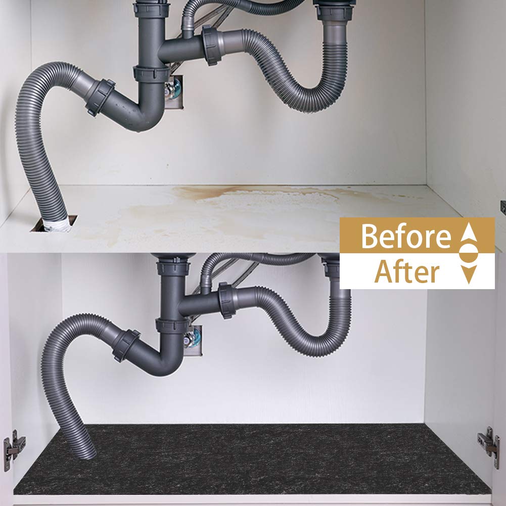 Under The Sink Mat (36" x 24") Premium Shelf Liner, Cabinet Mat β Absorbent/Waterproof β Protects Cabinets,Kitchen Tray Drip,Cabinet Liner (24''*36")