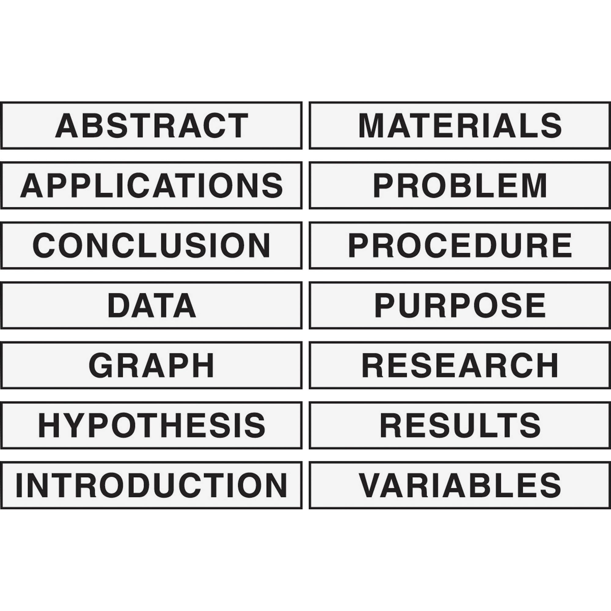 Pacon Self-Adhesive Presentation Science Subtitles, 14 Titles, 1-1/2" x 8-1/2" (3764)