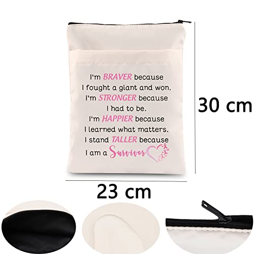 UJIMS Breast Cancer Awareness Gifts Pink Hope Ribbon Book Covers I Am A Survivor Book Protector Gift Warrior Gift (Breast Cancer Book Sleeve)