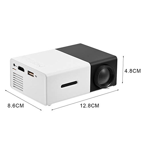 Mini Projector, Stylish Portable LED Movie Projector 1080P HD HDMI Multimedia Player, Suitable for Outdoor Recreation, Home Theaters(US-A)