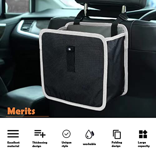 Miytsya 1 PC Hanging Car Trash Bag Can Premium Waterproof Litter Garbage Bag Organizer 22 * 22 * 14.5CM (Grey)