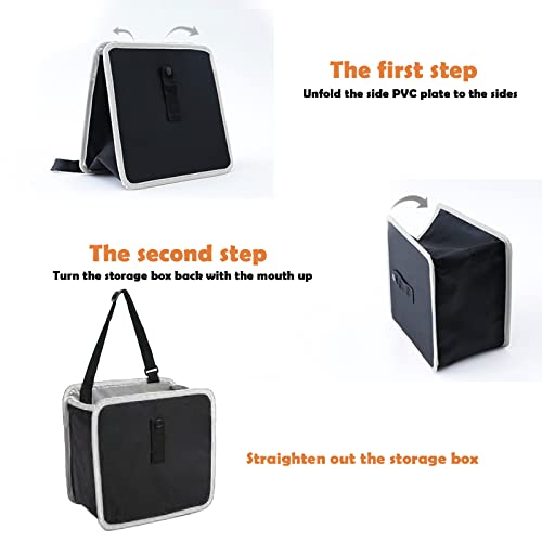 Miytsya 1 PC Hanging Car Trash Bag Can Premium Waterproof Litter Garbage Bag Organizer 22 * 22 * 14.5CM (Grey)