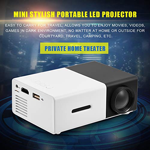 Mini Projector, Stylish Portable LED Movie Projector 1080P HD HDMI Multimedia Player, Suitable for Outdoor Recreation, Home Theaters(US-A)