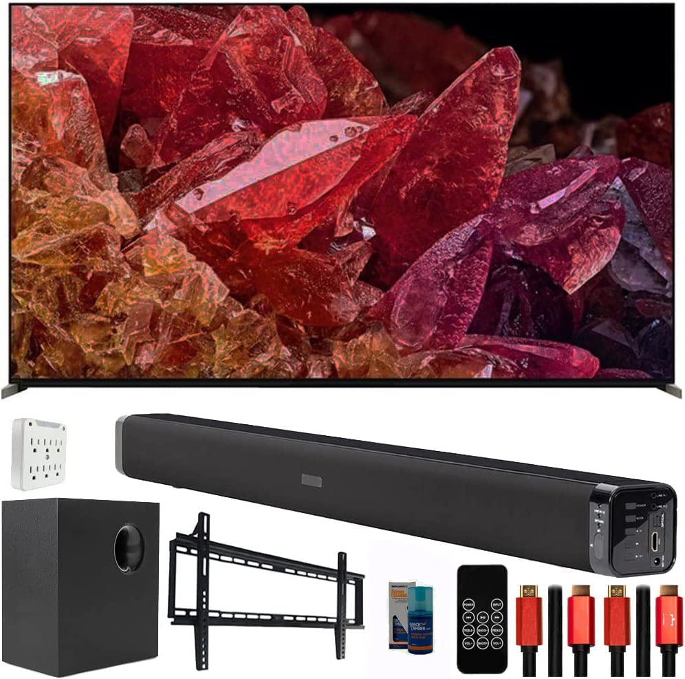 Sony XR85X95K 85" BRAVIA XR X95K 4K HDR Mini LED TV with Smart Google TV (2022) Bundle with Deco Gear Home Theater Soundbar with Subwoofer, Wall Mount Accessory Kit, 6FT 4K HDMI 2.0 Cables and More
