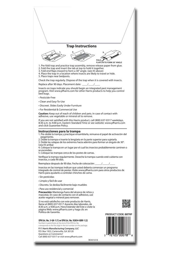 Harris Bed Bug Traps for Early Detection & Monitoring, 4 Pack