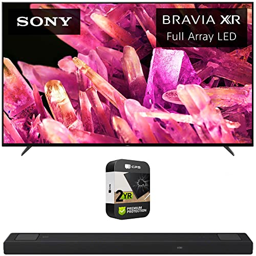 Sony XR55X90K Bravia XR 55 inch X90K 4K HDR Full Array LED Smart TV 2022 Model Bundle HT-A5000 450W 5.1.2ch Dolby Atmos Soundbar and Premium 2 YR CPS Enhanced Protection Pack