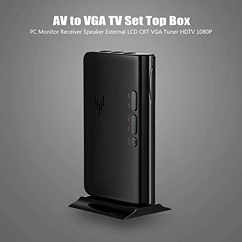 Hilitand TV Box AV to VGA TV Box, TV Box VGA Tuner, Builtin Speakers, Support 1920 * 1200 Resolution, Support LCD, LED Widescreen and CRT Display(U.S. regulations, Transl)