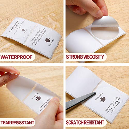 Phomemo Multi-Purpose Self-Adhesive Round Circle Label for Phomemo M110/M110S/M120/M200/M220 Label Maker, 1.96" x 1.96"(50x50 mm)Thermal Label for Barcode Label, DIY Logo Design, Black on White