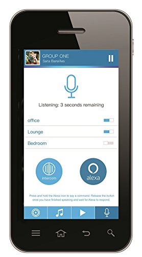 JAM Symphony WiFi Home Audio Speaker with Amazon Alexa Voice Service, Stream Music, Built-in Intercom, Sync up to 8 Speakers for Home Audio, Control Speakers with Smartphone App, HX-W14901 Black