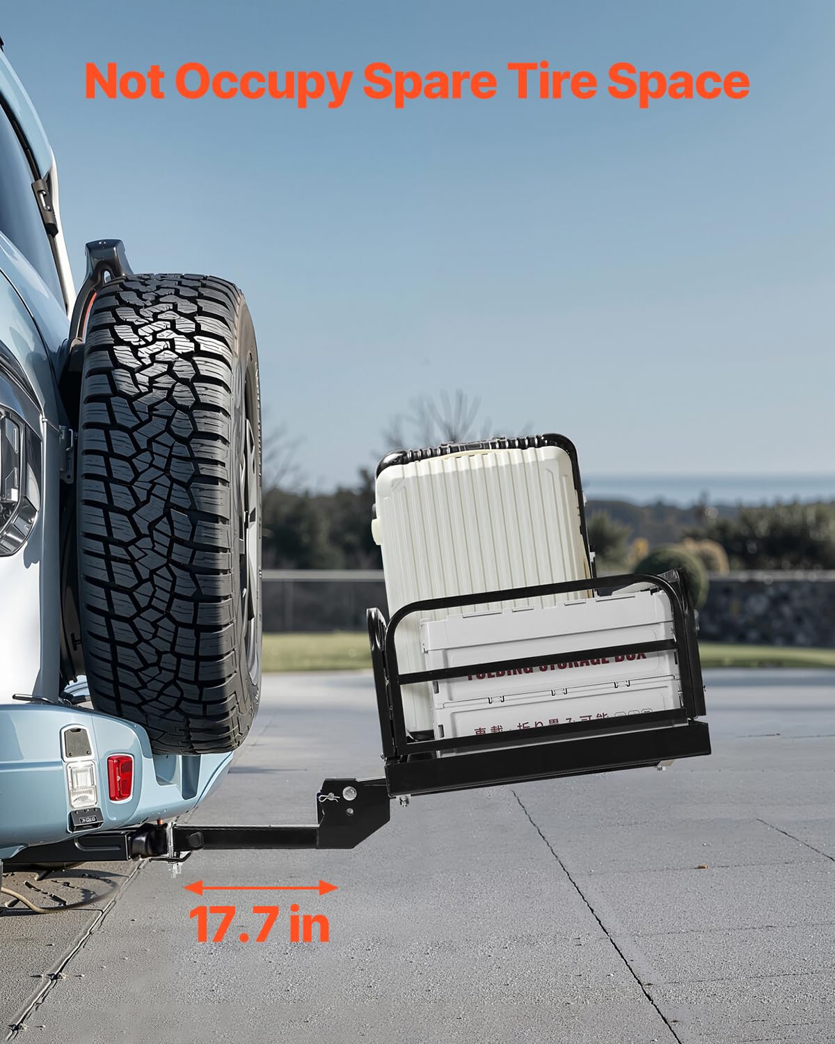 VEVOR 60x24x14 in Hitch Cargo Carrier, 400lbs Capacity Folding Trailer Hitch Mount Cargo Basket, Steel Luggage Carrier Rack Fits 2" Hitch Receiver for SUV Pickup Truck