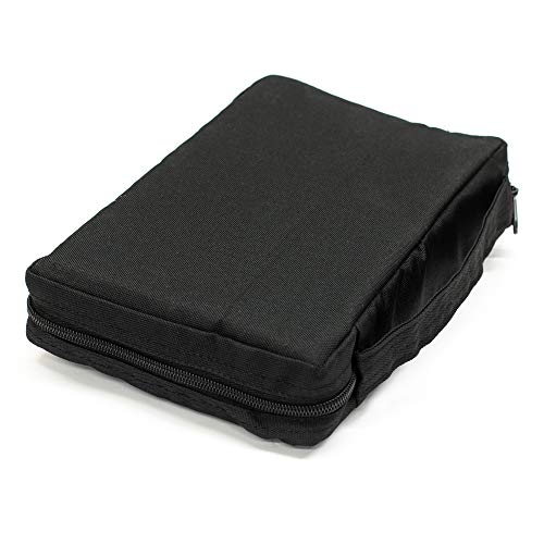 Black Cross Reinforced Polyester Bible Cover Case with Handle, Large