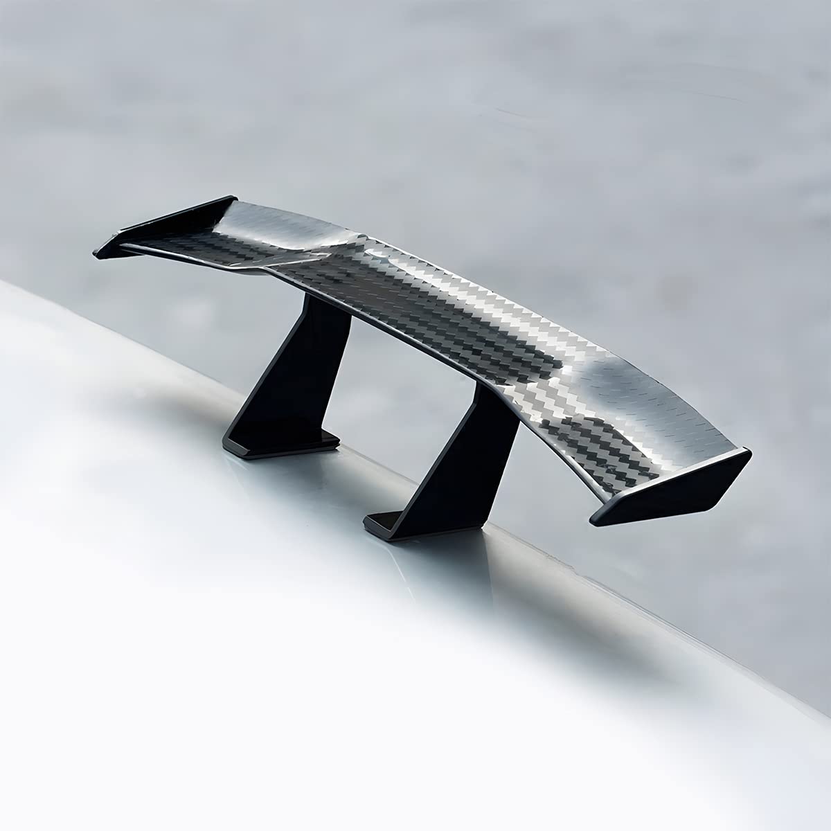 3PCs Car Mini Spoiler Wing, 6.7 Inch Universal Tail Wing Mini Carbon Fiber Texture Cool Decoration, Auto Exterior Accessories for Men Women (Black)