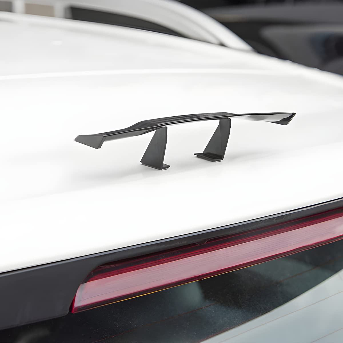 3PCs Car Mini Spoiler Wing, 6.7 Inch Universal Tail Wing Mini Carbon Fiber Texture Cool Decoration, Auto Exterior Accessories for Men Women (Black)
