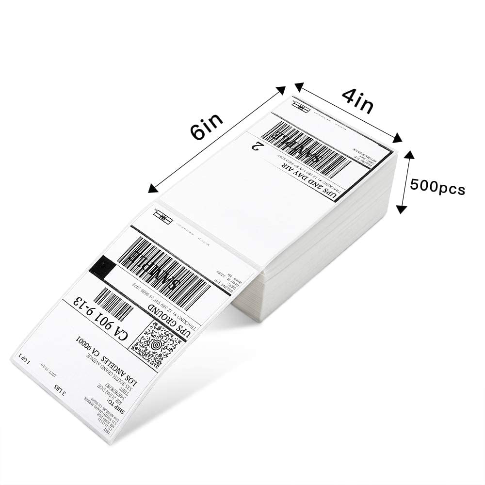 Phomemo Shipping Labels, 4x6 Thermal Labels, Compatible with USPS, Shopify, Amazon, Etsy, Ebay, DHL, UPS, FedEx, 500pcs/pack
