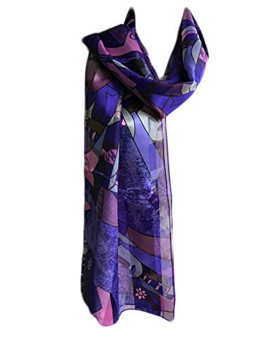 New Company Womens Pablo Picasso Artist Painter Art Scarf Satin Stripe One Size (purple)