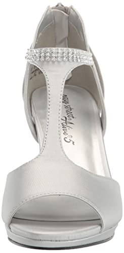 Easy Street Women's Flash Heeled Sandal, Silver Satin, 8
