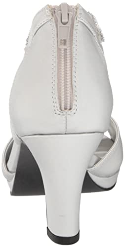 Easy Street Women's Flash Heeled Sandal, Silver Satin, 8