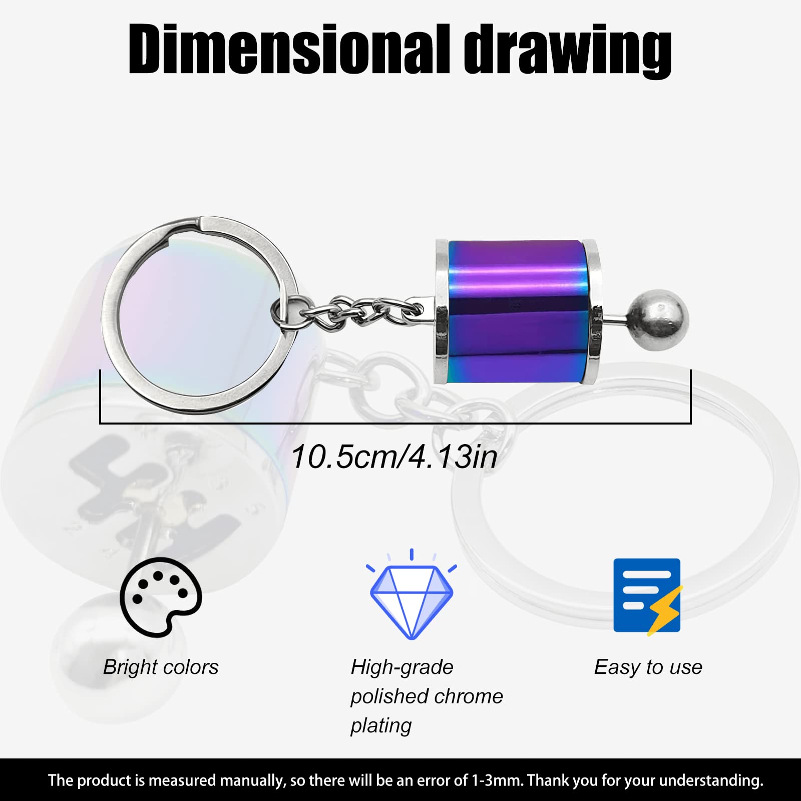 Mini Six Speed Manual Transmission Shift Lever Keyring Creative Auto Part Model Key Chain Ring Keyrings Keyfob (Colorful)