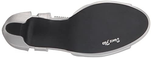 Easy Street Women's Flash Heeled Sandal, Silver Satin, 8