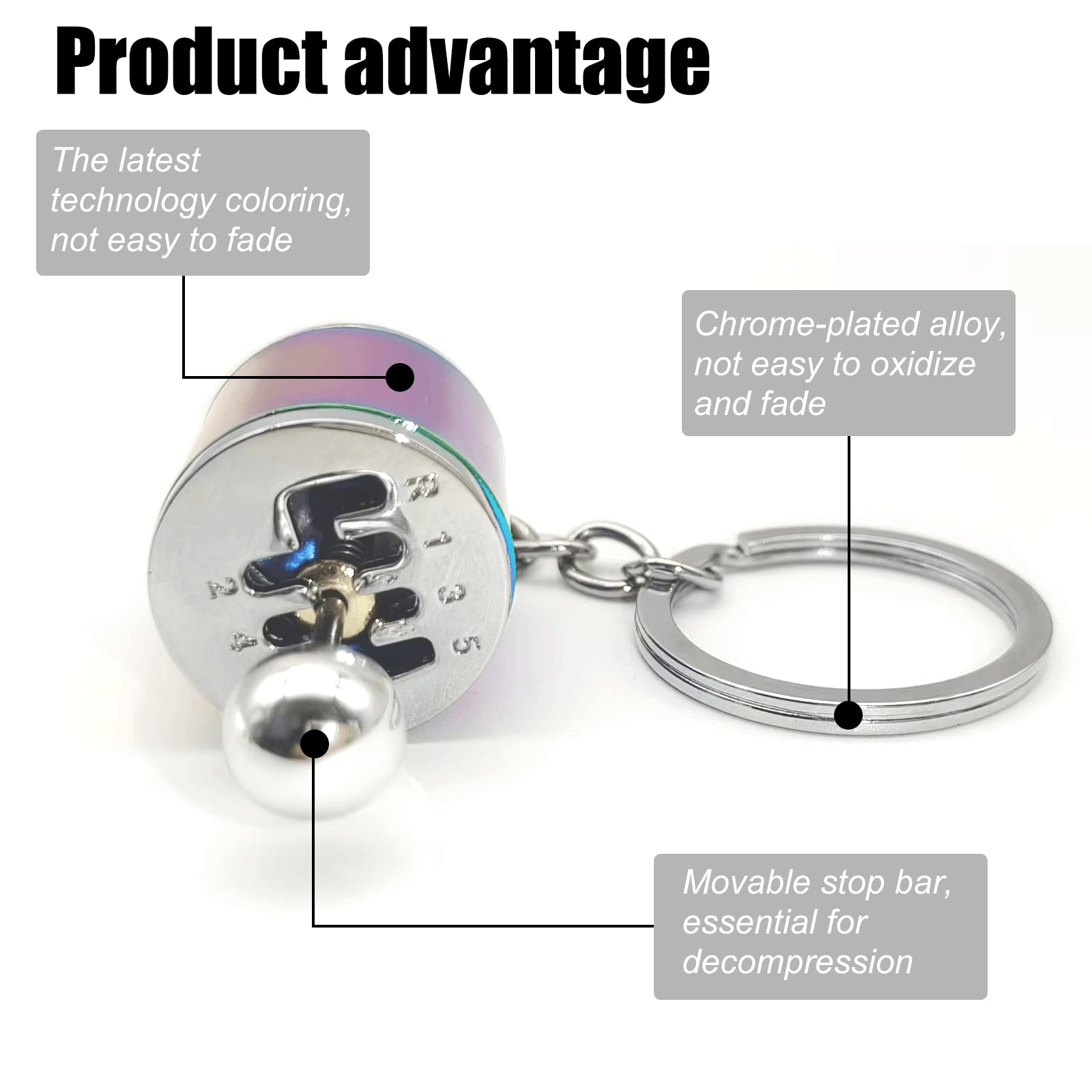 Mini Six Speed Manual Transmission Shift Lever Keyring Creative Auto Part Model Key Chain Ring Keyrings Keyfob (Colorful)
