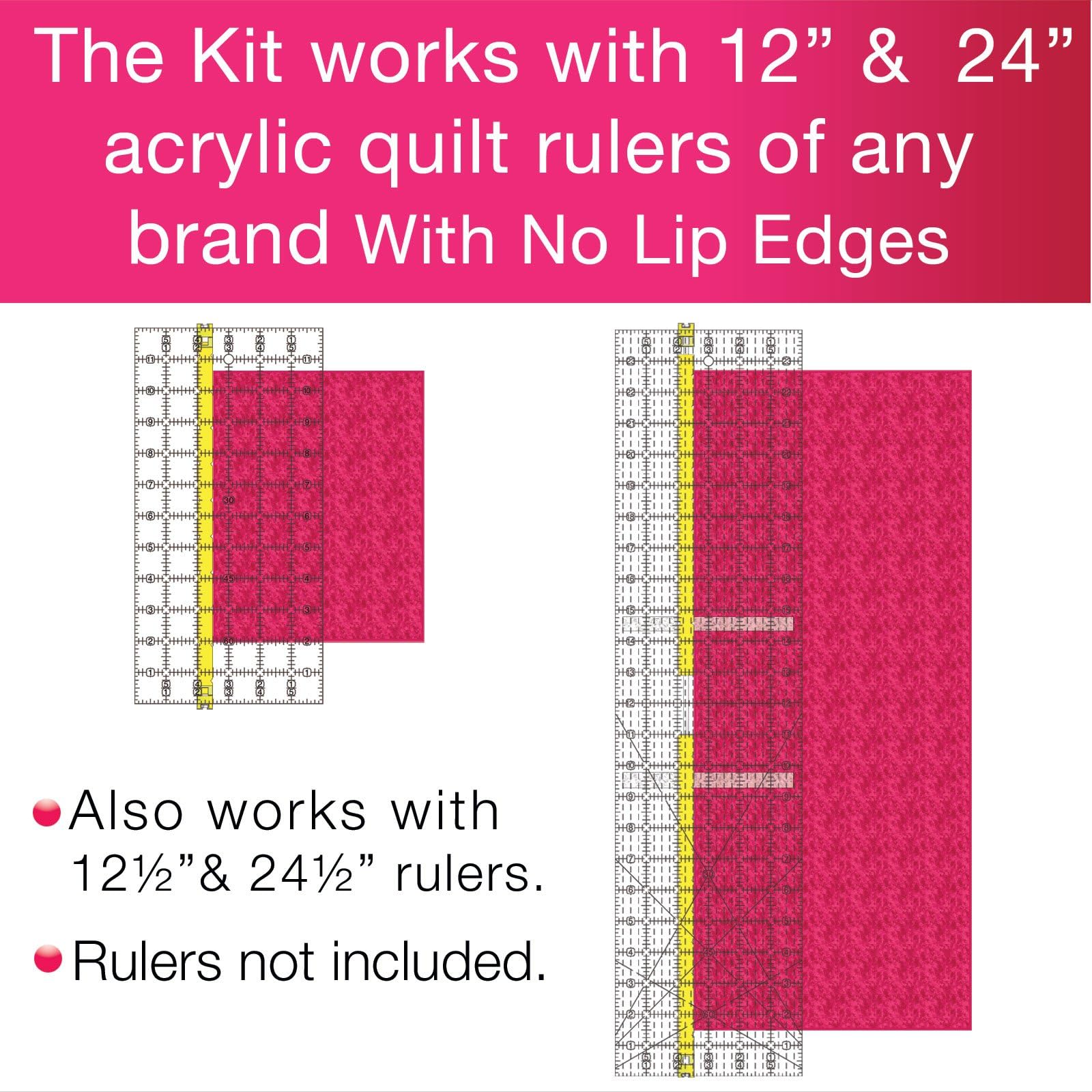 Guidelines4quilting Quilt Ruler Upgrade Kit, Clear
