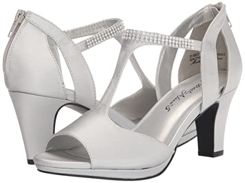 Easy Street Women's Flash Heeled Sandal, Silver Satin, 8
