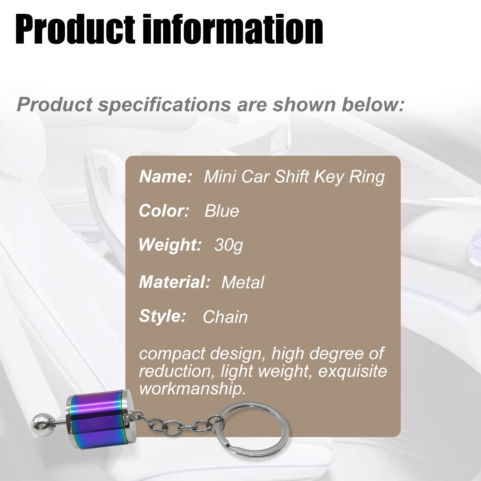 Mini Six Speed Manual Transmission Shift Lever Keyring Creative Auto Part Model Key Chain Ring Keyrings Keyfob (Colorful)
