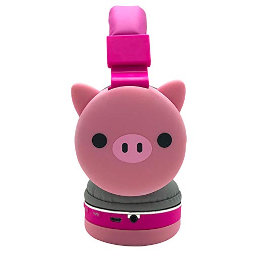 EXCEART Wireless Headset Cat Audio Headphones Panda Pig Unicorn On-Ear Headphones Aniamal Telephone Headsets Earbuds Earphones for Girl