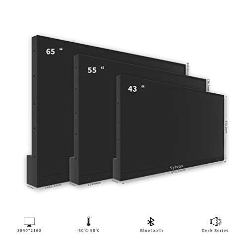 SYLVOX 43 inch Outdoor TV, Smart TV Waterproof 4K LED Outdoor Television with Dual Speakers, Ultra-Thin High Resolution, Support Bluetooth & Wi-Fi, Deck Series Suitable for Partial Sun Areas