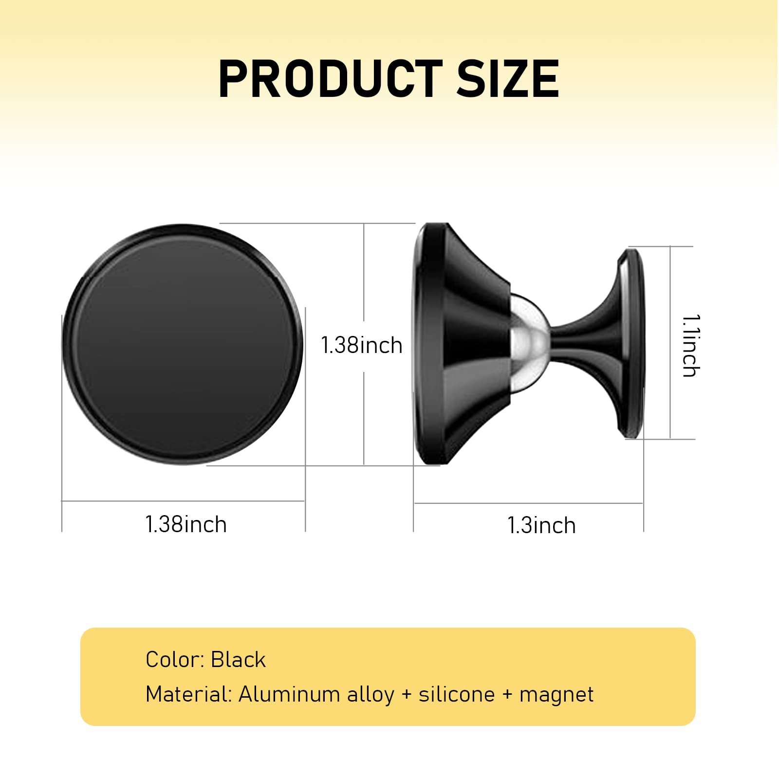 QODOLSI 2 PCS Car Phone Holder, Universal Dashboard Car Mount, Portable Adjustable Cell Phone Mount for Car, Suitable for All Smartphones (Black), QOCTZJ701BL-2PS