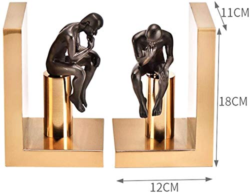 Bookend Supports HeavyDuty , Small Humanoid Bookend Book Organizer Set of Two Iron Children Adults Desk Office Home Decoration Gift