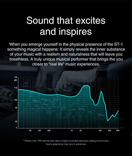 Senlee TRN ST1 in Ear Monitors 1DD + 1BA Dual Driver HiFi Earphones with 1Dynamic and Balanced Armature Drivers Earbuds(No Mic, Black)