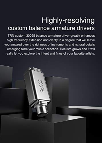 Senlee TRN ST1 in Ear Monitors 1DD + 1BA Dual Driver HiFi Earphones with 1Dynamic and Balanced Armature Drivers Earbuds(No Mic, Black)