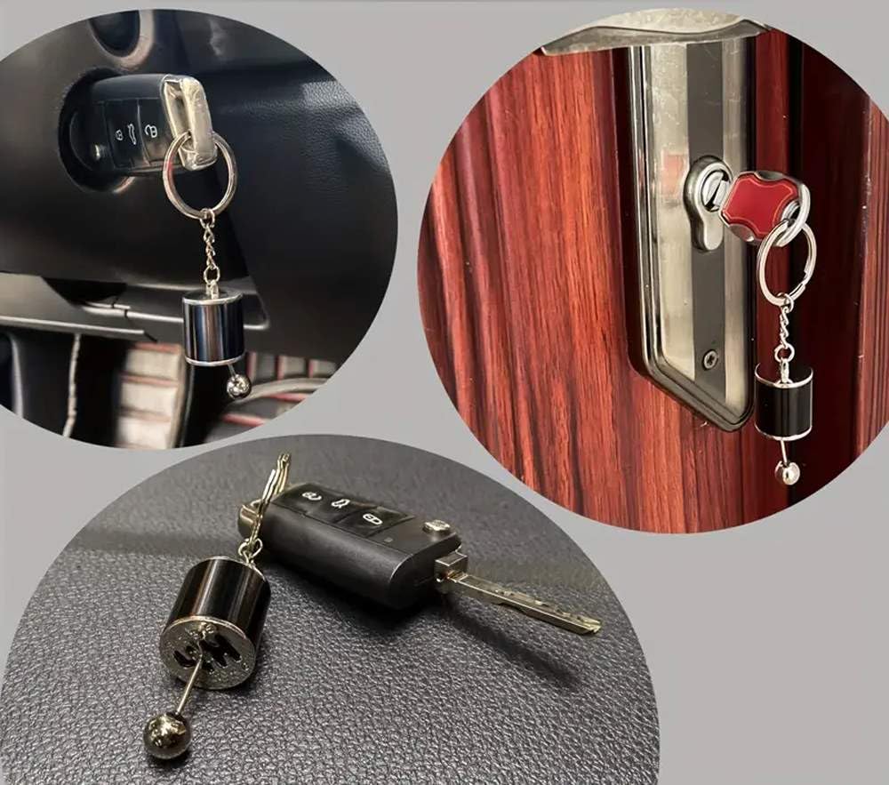 iJDMTOY Chrome Polished Alloy Metal Gear Box Shifter Shape Key Chain Ring Keychain