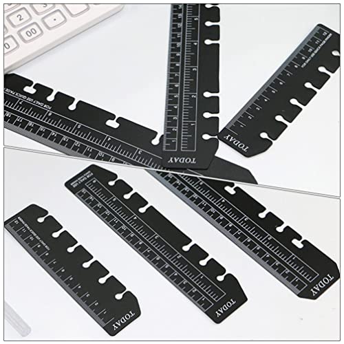 Operitacx 18Pcs Bookmark Rulers, Black Plastic Planner Bookmark, Page Marker Divider, Pagefinder Measuring Page Ruler, Notebook Planner (A5 A6 A7 Each 6 pcs)