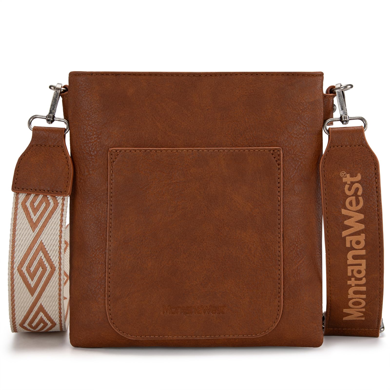 Montana West Crossbody Bags for Women Multi Pocket Cross Body Bag Purses with Guitar Strap Brown MWC-184DBR