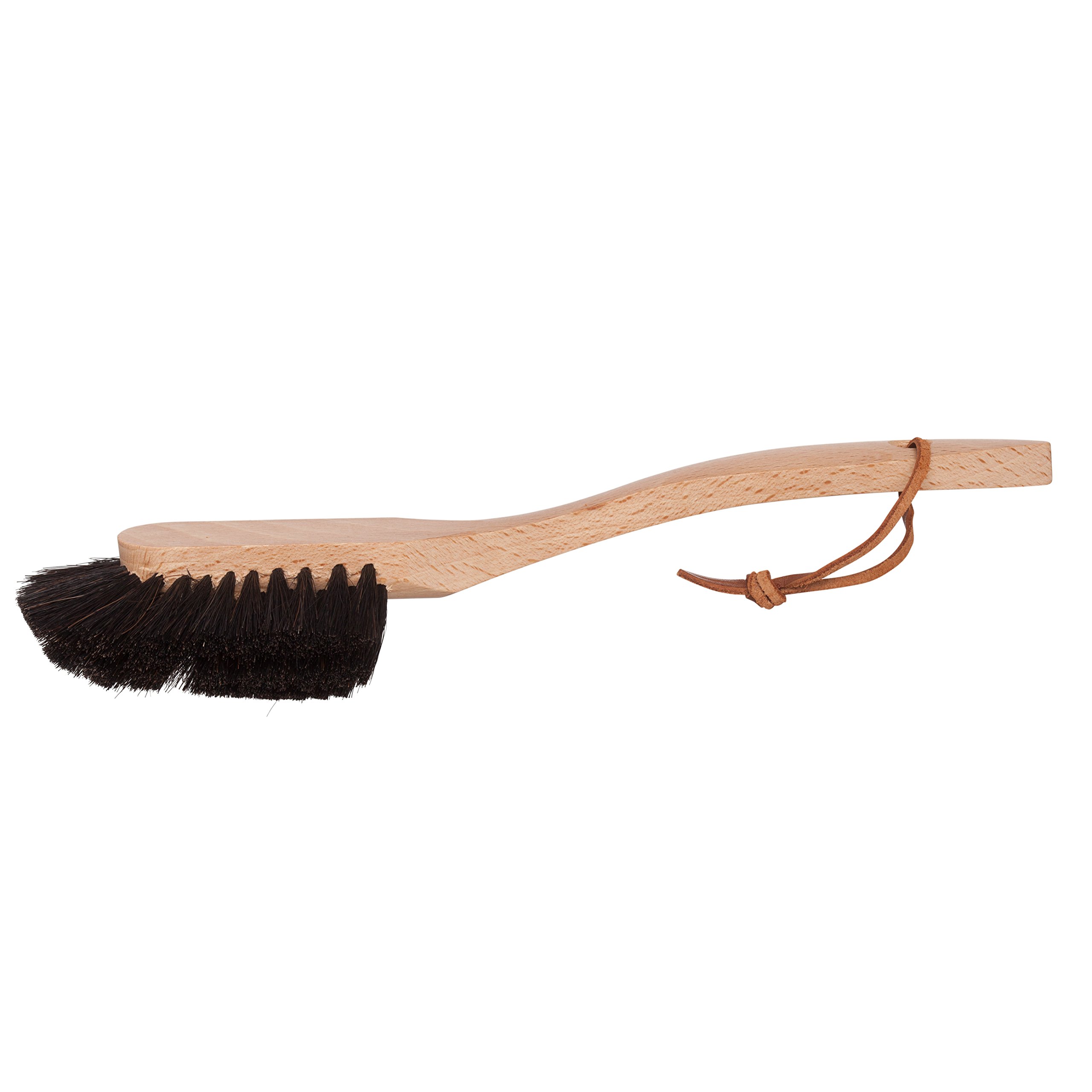 REDECKER Oiled Beechwood Dish Brush with Curved Handle, Set of 2, 10-1/2-Inch Long - Redecker Wood Dish Brush - Natural Bristle Dish Brush