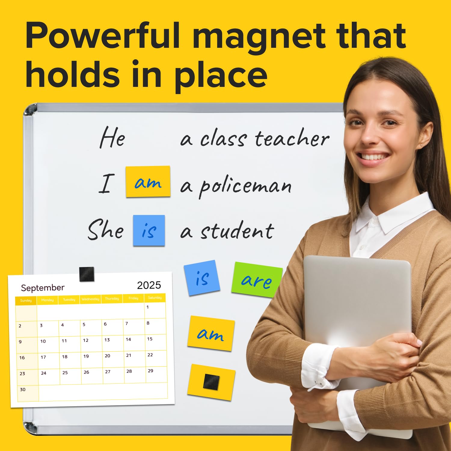 Magnetic Squares - Self Adhesive Magnetic Squares (Each 4/5" x 4/5") - Flexible Sticky Magnets - Peel & Stick Magnetic Sheets - Tape is Alternative to Magnetic Stickers, Magnetic Strip and Roll