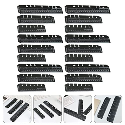 Operitacx 18Pcs Bookmark Rulers, Black Plastic Planner Bookmark, Page Marker Divider, Pagefinder Measuring Page Ruler, Notebook Planner (A5 A6 A7 Each 6 pcs)
