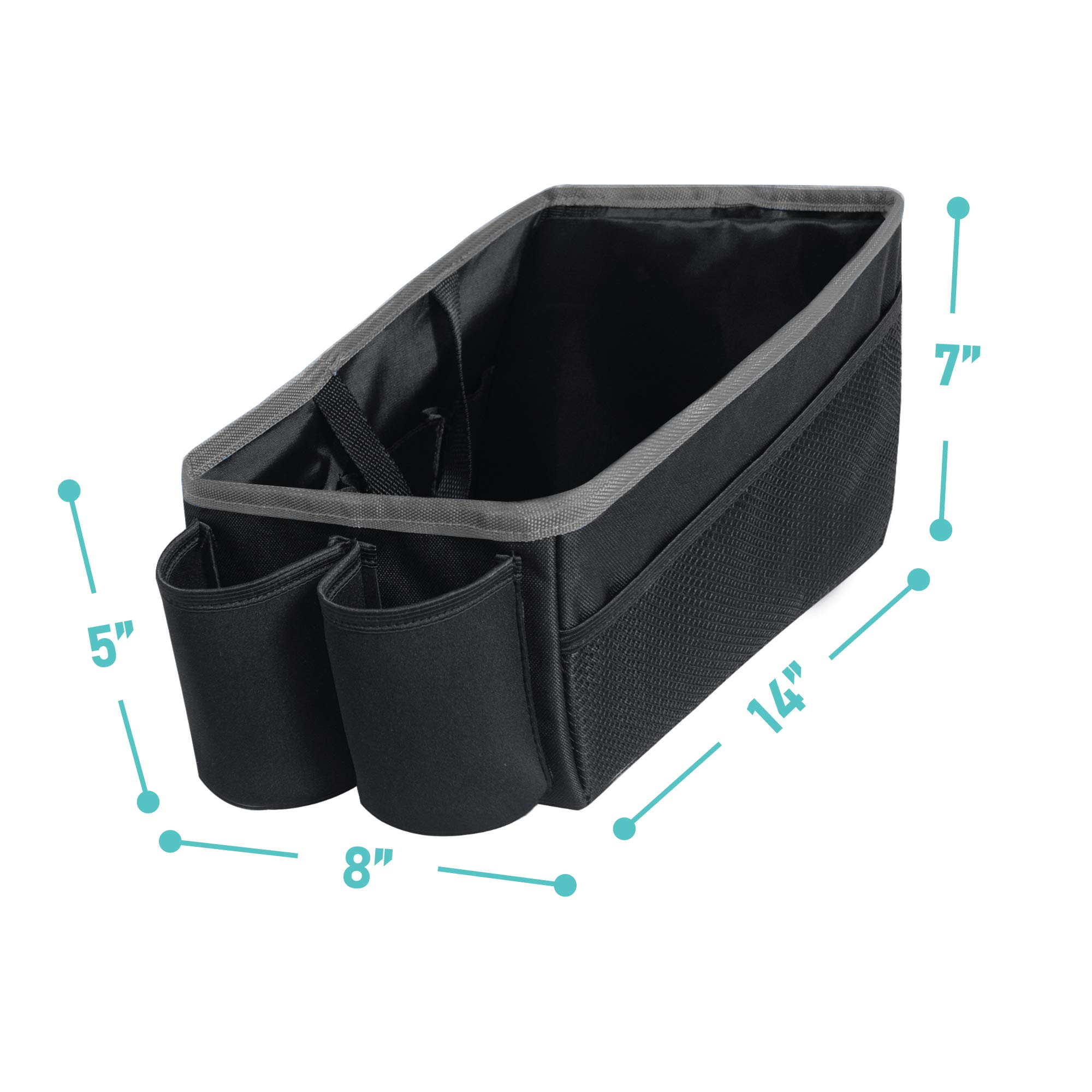 FH Group E-Z Travel Multi-Use Car Organizer with Cup Holders Back Seat Storage Blue