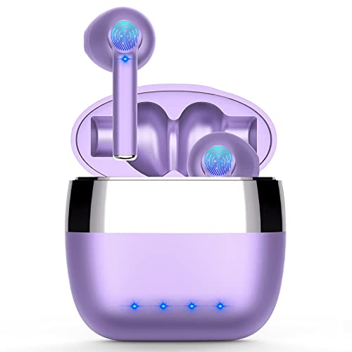 Wireless Earbuds, Bluetooth 5.2 IPX6 Waterproof 30H Playtime True Wireless Stereo Headphones for iPhone Android with Charging Case in-Ear Earphones Headset Mic Hi-Fi Sound Deep Bass Sport/Travel/Gym