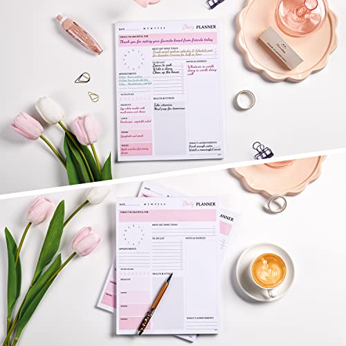 To Do List Notepad - Daily Planner Notepad Undated 50 Sheets Tear Off, 8.5"x11", Includes Calendar, Organizer, Scheduler for Goals, Tasks, Ideas, Notes and To Do Lists