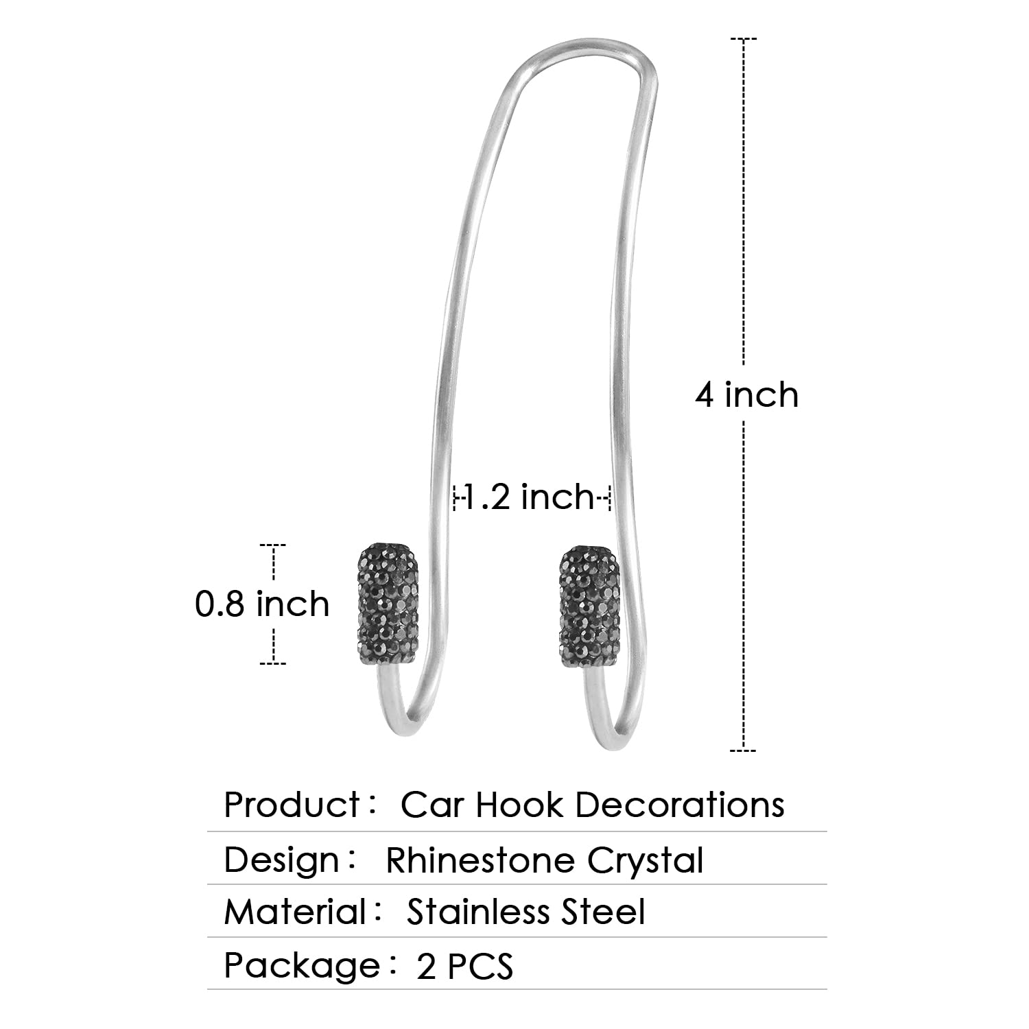 Bling Auto Hooks,Car Hangers Organizer Seat Headrest Hooks,Bag Organizers Rack and Hanger, Heavy-Duty Car Seat Hooks, Backseat Storage Hooks, Universal for SUV Truck Vehicle 2 Pack