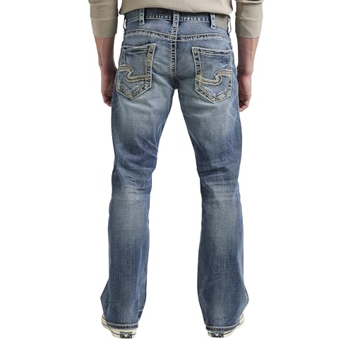 Silver Jeans Co. Men's Zac Relaxed Fit Straight Leg Jeans, Light Indigo, 32W x 32L