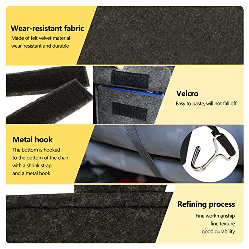 Yonput 1 PC Car Seat Back Organizer Large Capacity Felt Car Storage Bag Durable Multi Function Universal Hanging Car Seat Organizer for Kids and Adults (White)
